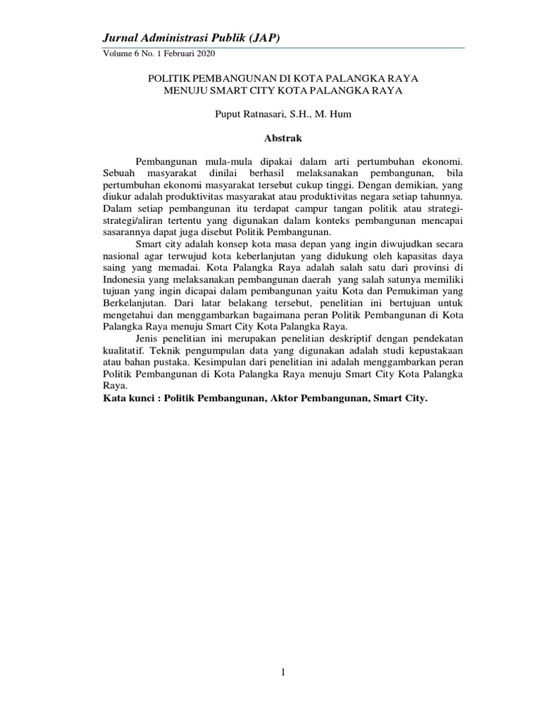 Jurnal Administrasi Publik (JAP) : Abstrak | PDF