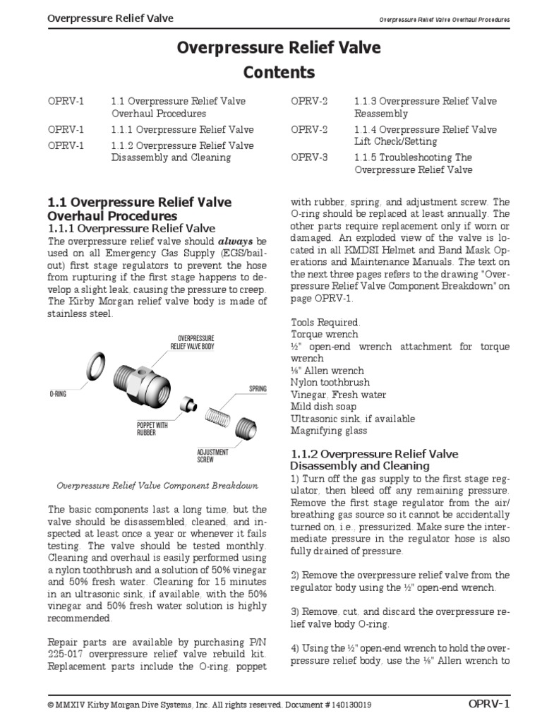Overpressure Relief Valve Prosedure | PDF | Valve | Gases