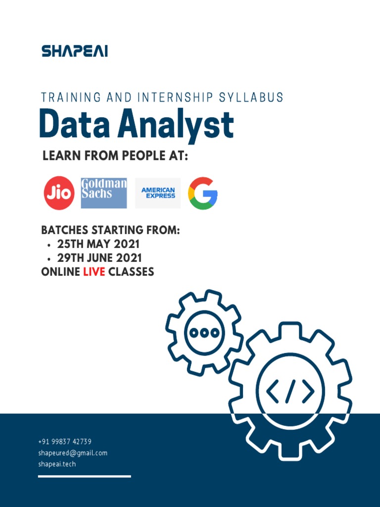 Data Analyst Syllabus | PDF | Data Analysis | Support Vector Machine Data Analyst Syllabus | PDF | Data Analysis | Support Vector Machine