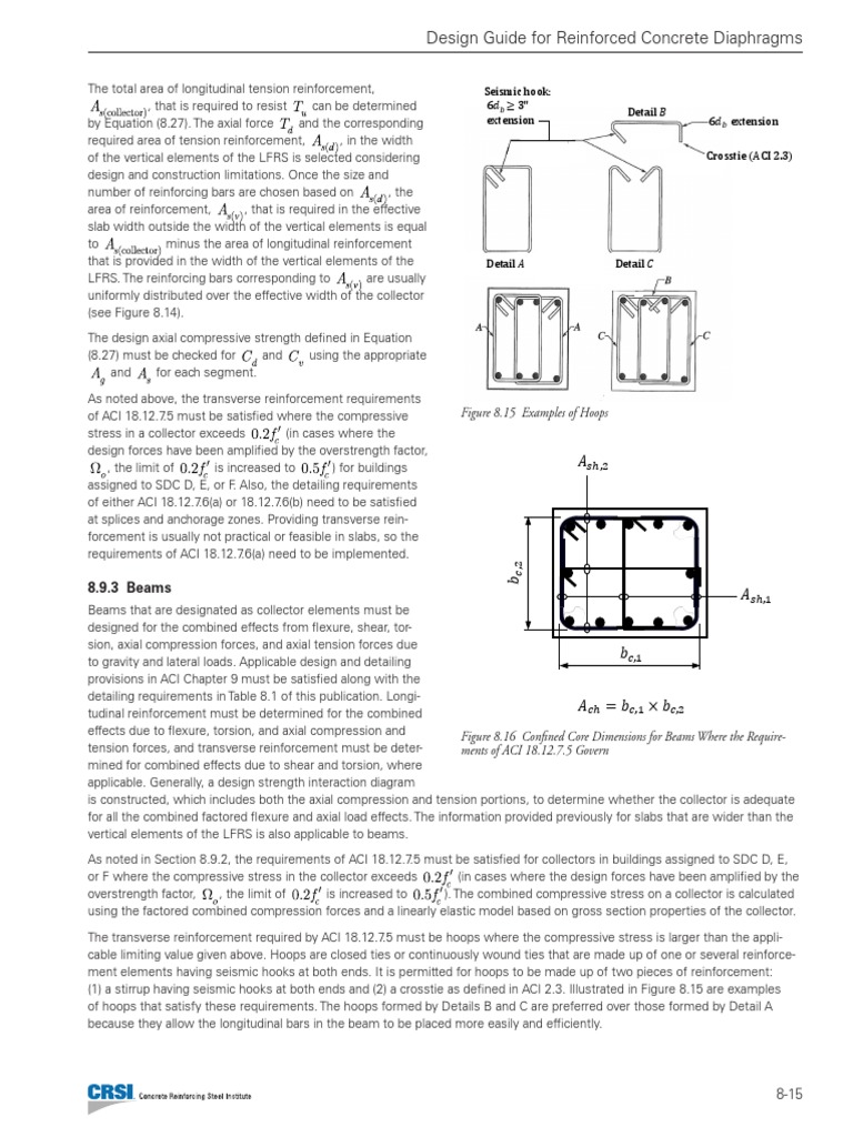 CRSI Manual To Design RC Diaphragms - Part21 | PDF | Bending | Beam ...