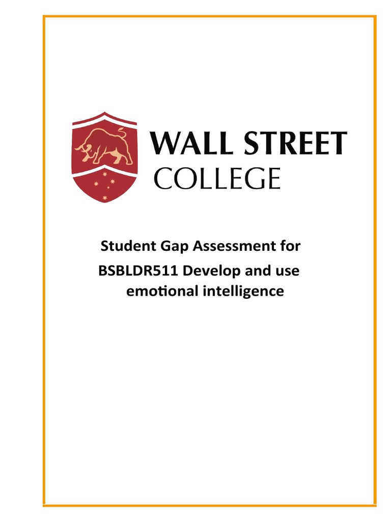 Student Gap Assessment For BSBLDR511.V1 | PDF | Emotional Intelligence | Emotions