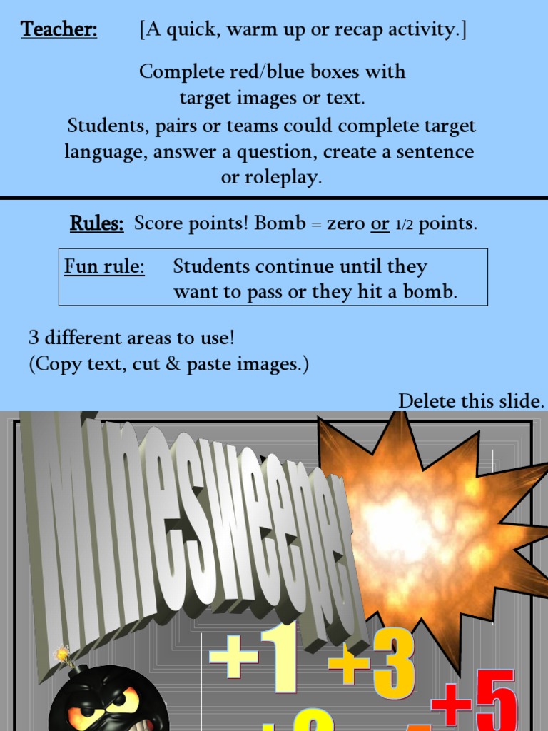 Minesweeper (5x5 Grid Template) | PDF | Language Arts & Discipline