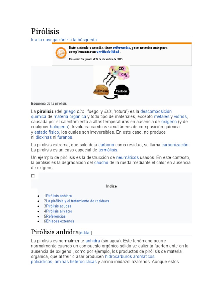 Pirólisis | PDF | Pirólisis | Química