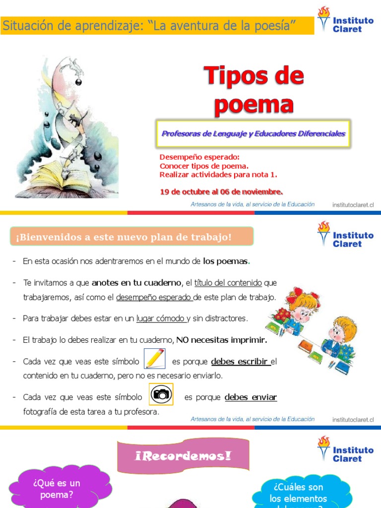 Tipos de Poemas para Niños | PDF | Poesía | Metro (poesía)