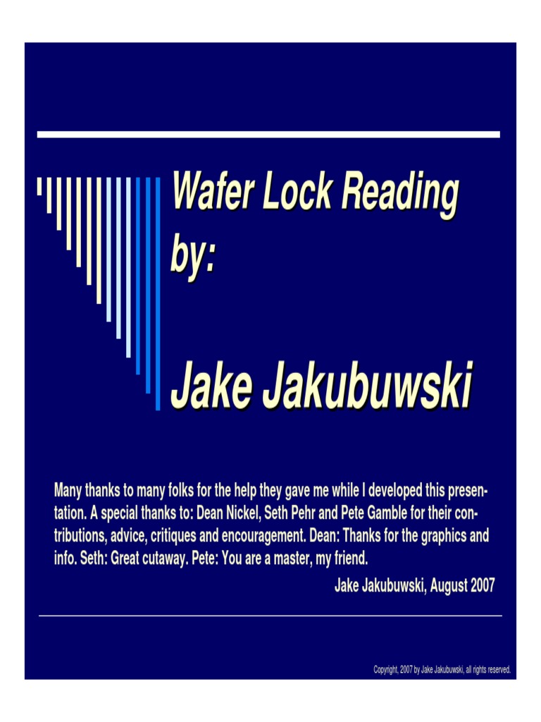 Wafer Lock Reading | PDF | Manufactured Goods