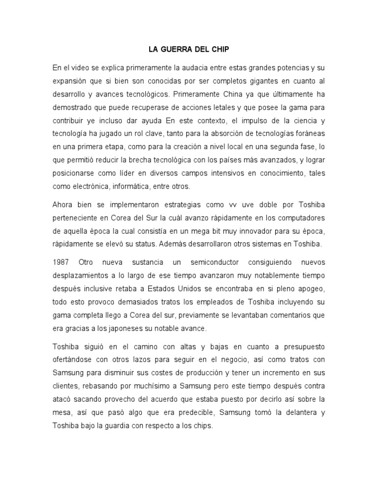La Guerra Del Chip Pdf Samsung Circuito Integrado