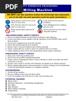 Milling Machine Sop | PDF