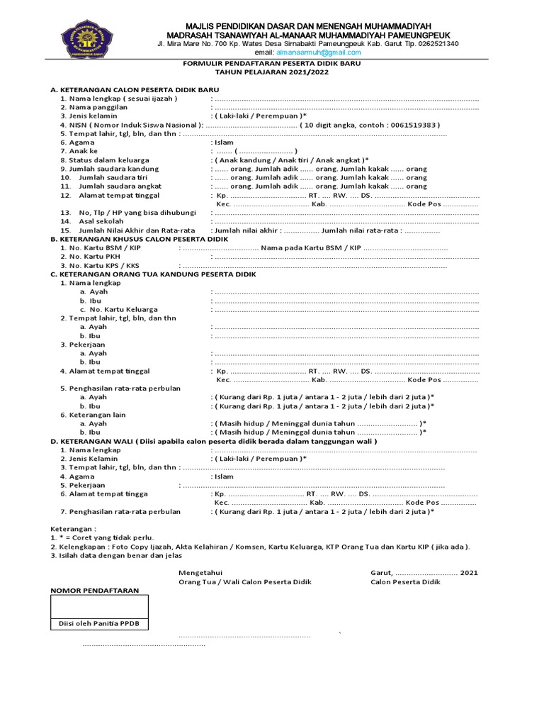 Formulir PPDB | PDF