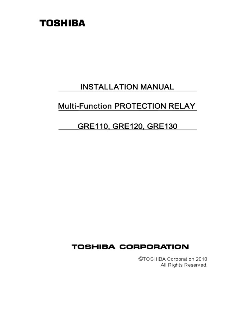 Installation Manual Multi-Function PROTECTION RELAY GRE110, GRE120 ...