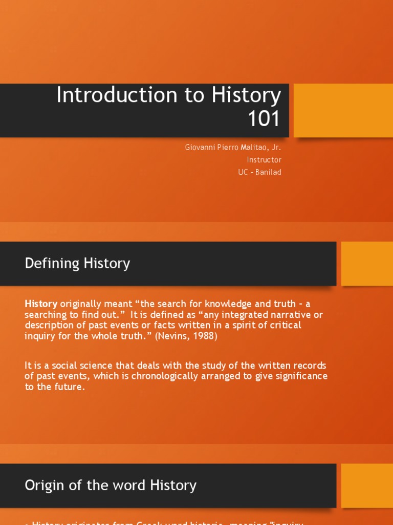 Introduction To History 101 | PDF | Herodotus | Science