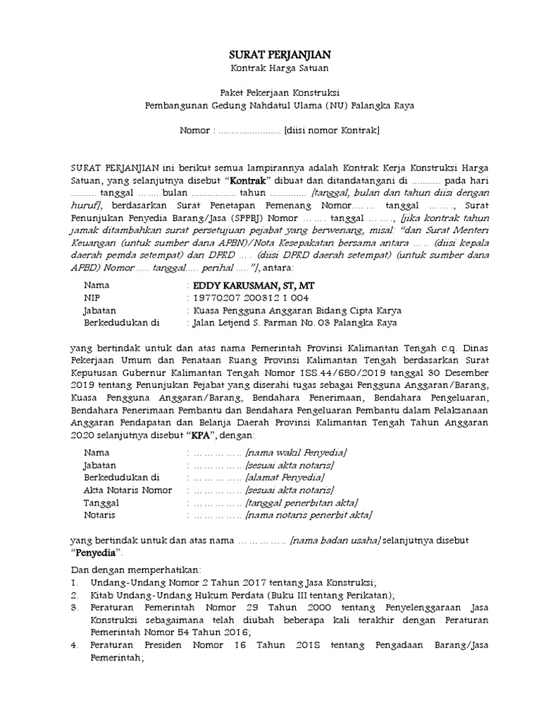 Draft Kontrak Tender | PDF