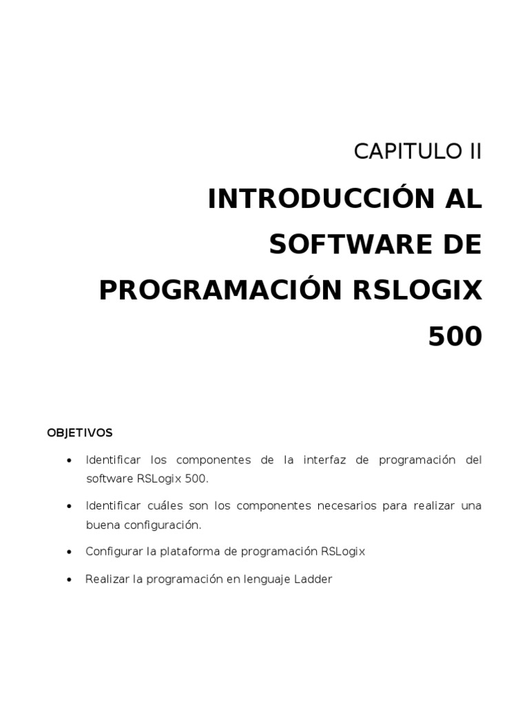 Introducción Al Software de Programación Rslogix 500 | PDF | Programa de computadora | Programación