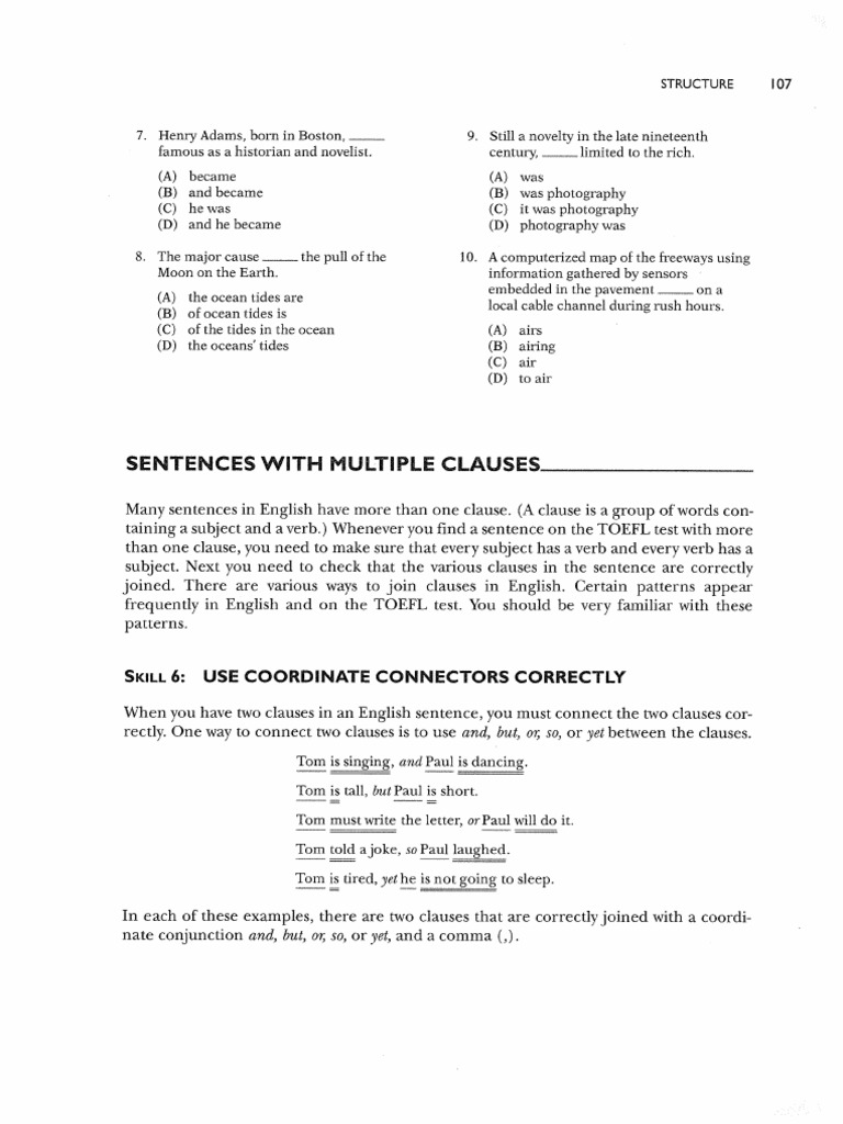 Prep - Structure Skill 6-9answer | PDF