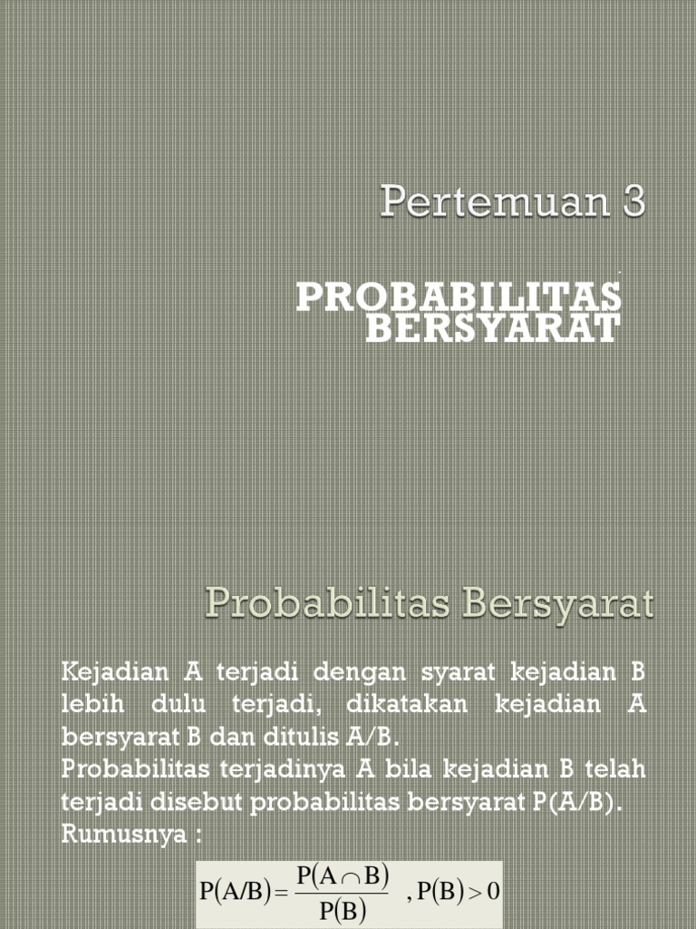 Probabilitas Bersyarat | PDF