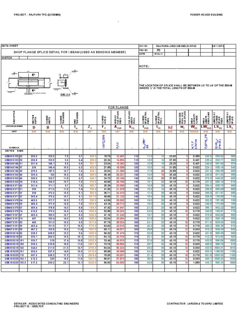 Rajpura Jind Ub Weld 'SP 02 R00 | PDF | Civil Engineering | Structural ...