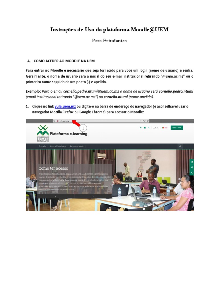 Manual Vula UEM Estudantes | PDF | Moodle | Senha