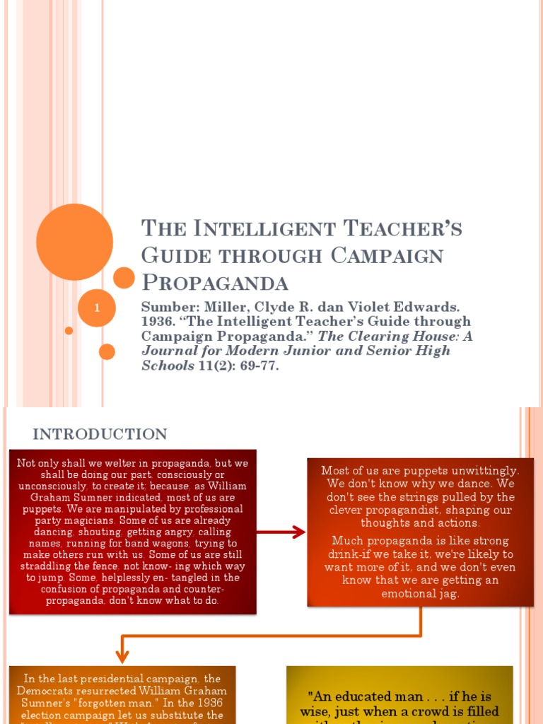 Teacher's Guide to Spotting Campaign Propaganda | PDF | Propaganda ...
