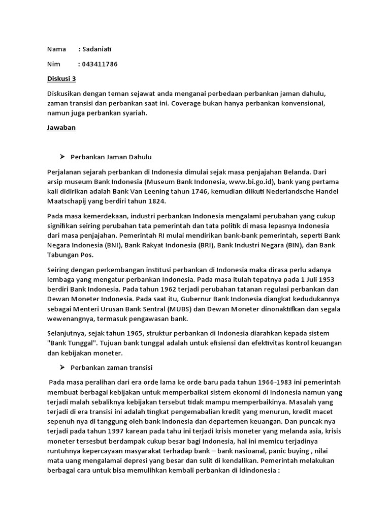 Diskusi 3 Perekonomian Indonesia | PDF