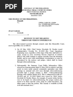 Motion To Set Hearing Thru Video Conference Santos | PDF | Legal Remedy ...