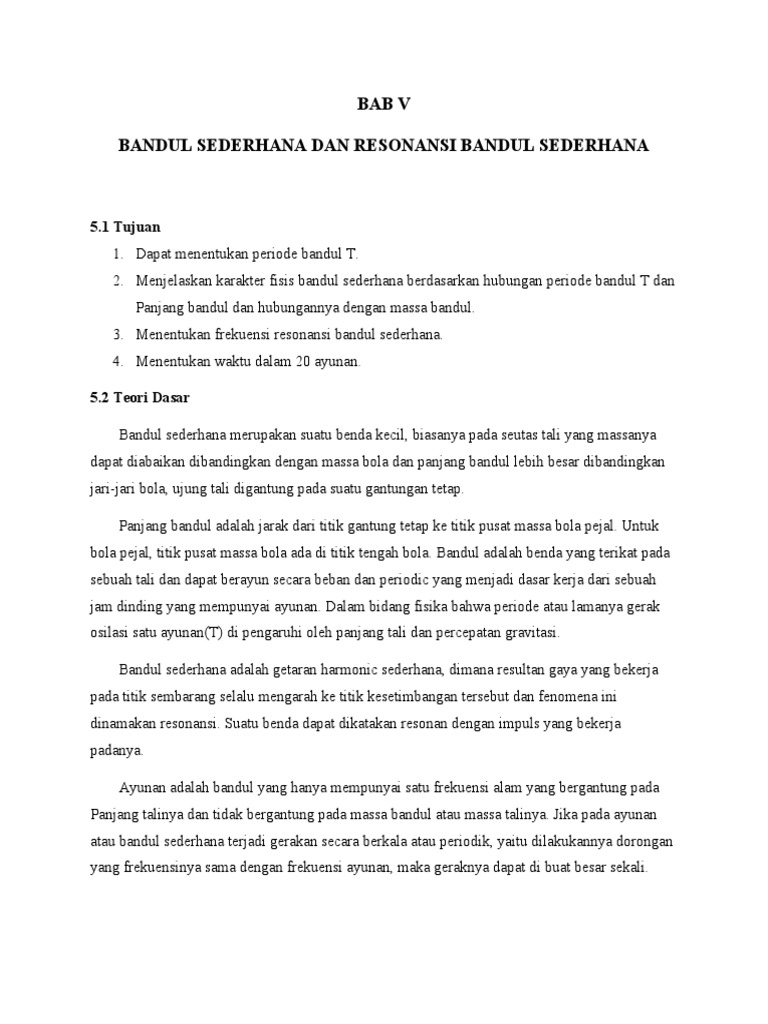 Bandul Sederhana: Periode & Resonansi | PDF | Seni | Sains & Matematika