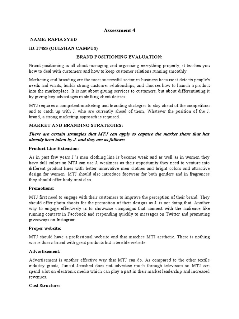 Assignment 4 Rafia Syed (17483) | PDF | Brand | Advertising