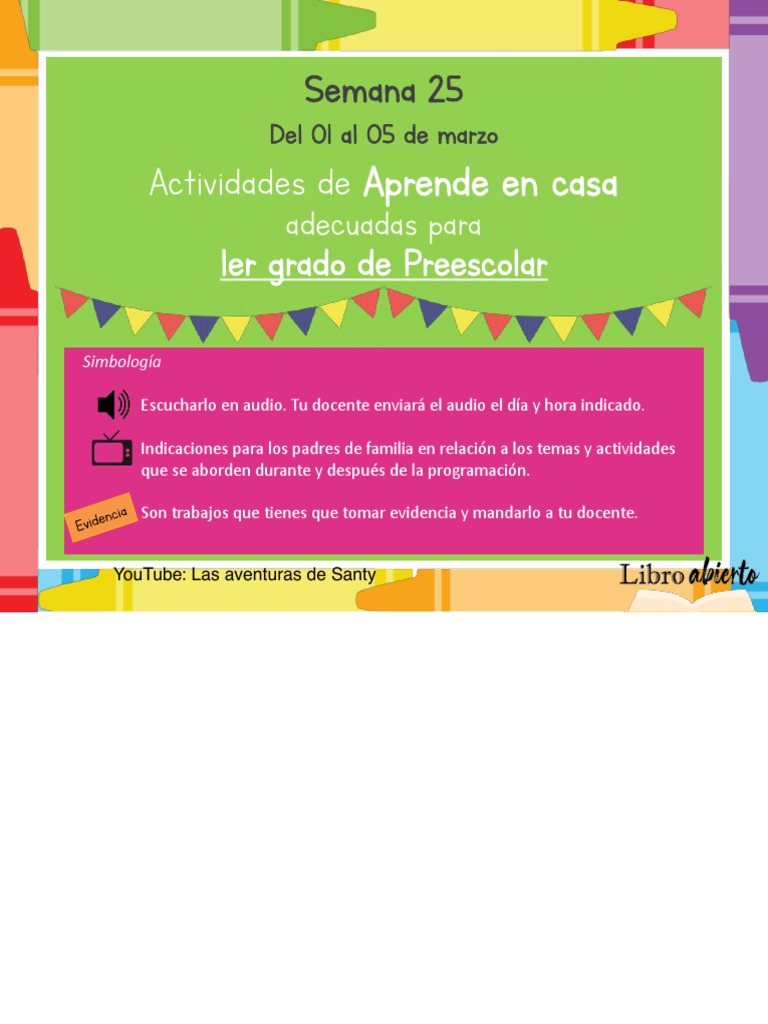 25 SEMANA 1°preescolar | PDF | Radiodifusión | Educación de la primera ...