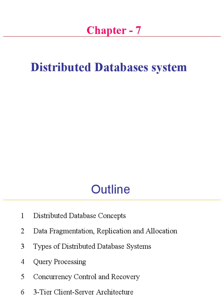 Chapter - 7 Distributed Database System | PDF | Replication (Computing) | Databases