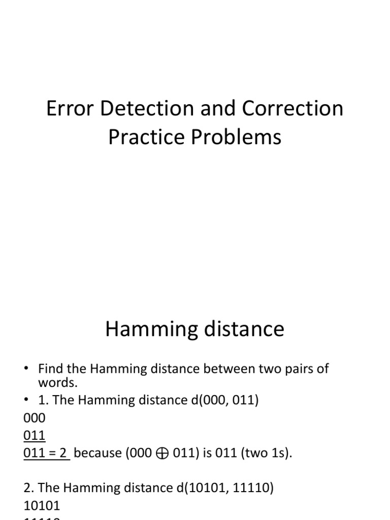 Error Detection & Correction Guide | PDF | Computer Data | Algorithms