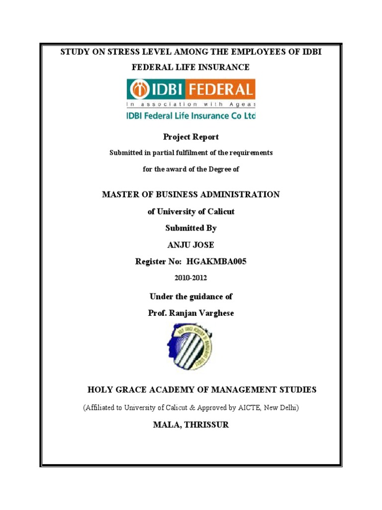 ANJU Major Project Front Pages | PDF | Job Satisfaction | Employment