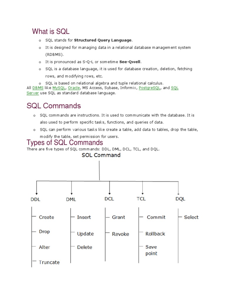 SQL1 | PDF | Sql | Relational Database