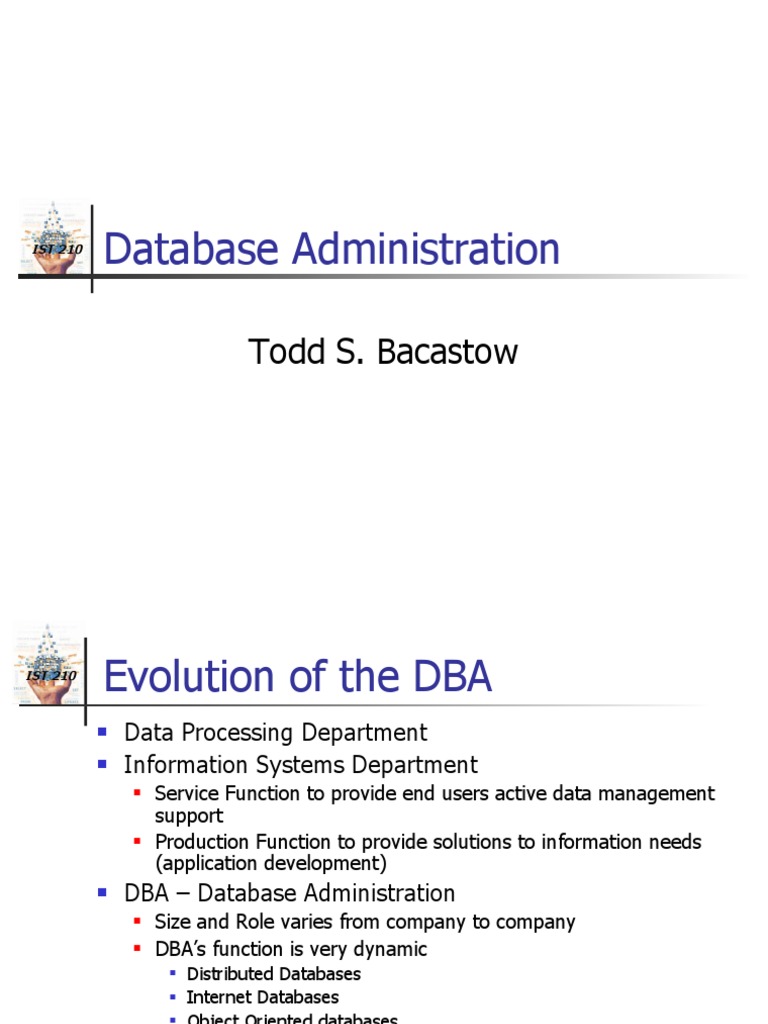 Database Administration Todd | PDF | Databases | Backup