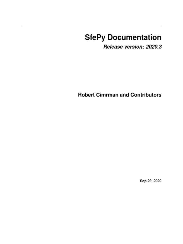 Sfepy Manual | PDF | Finite Element Method | Partial Differential Equation