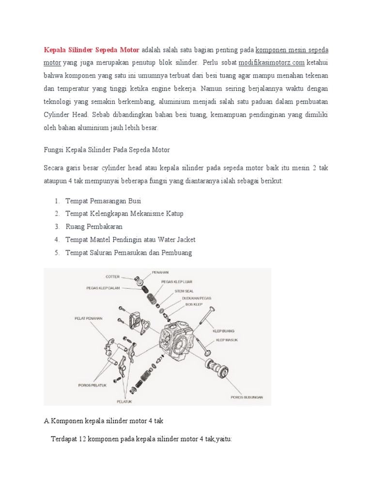 Kepala Silinder Sepeda Motor | PDF