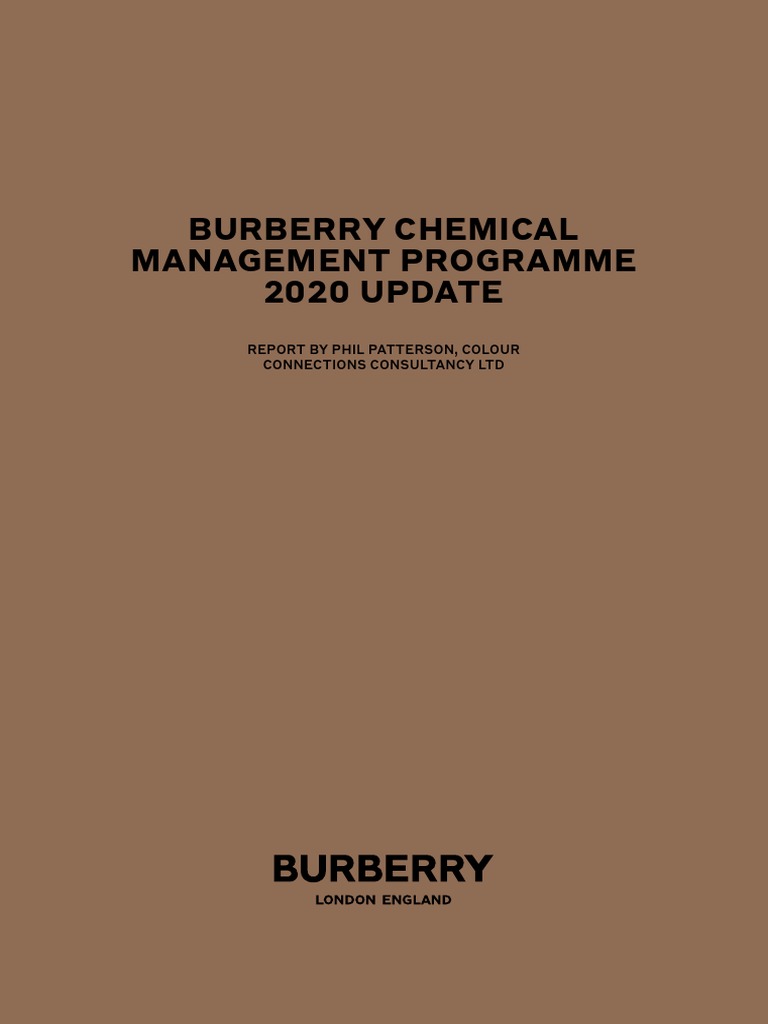 Burberry Chemical Management Report 2020 | PDF | Supply Chain | Wastewater