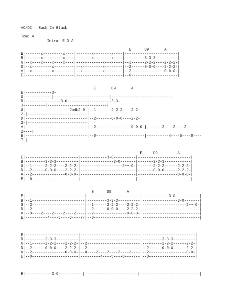ACDC - Back in Black | PDF | Recorded Music | Rock Albums