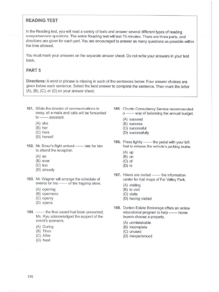 ETS 2020 - Part 5-6. Test 6 | PDF