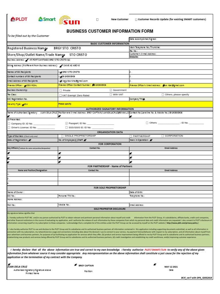 Lgu Bcif Sample | PDF | Sole Proprietorship | Business