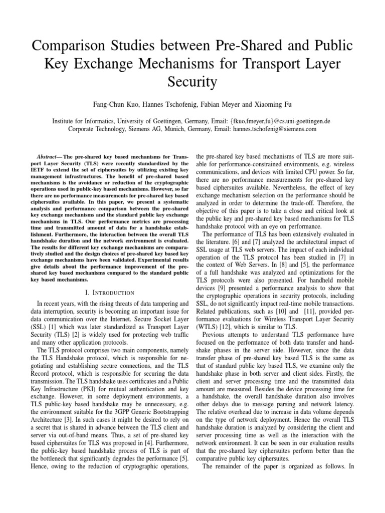 TLS PSK | Download Free PDF | Transport Layer Security | Key (Cryptography)