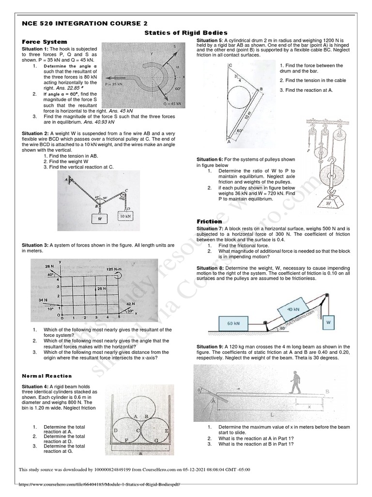 This Study Resource Was: Nce 520 Integration Course 2 Statics of Rigid ...
