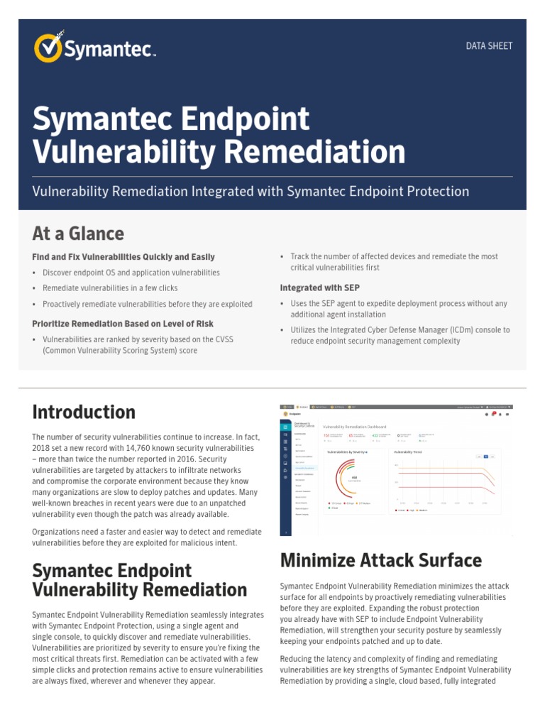 Symantec Endpoint Vulnerability Remediation: at A Glance | PDF ...