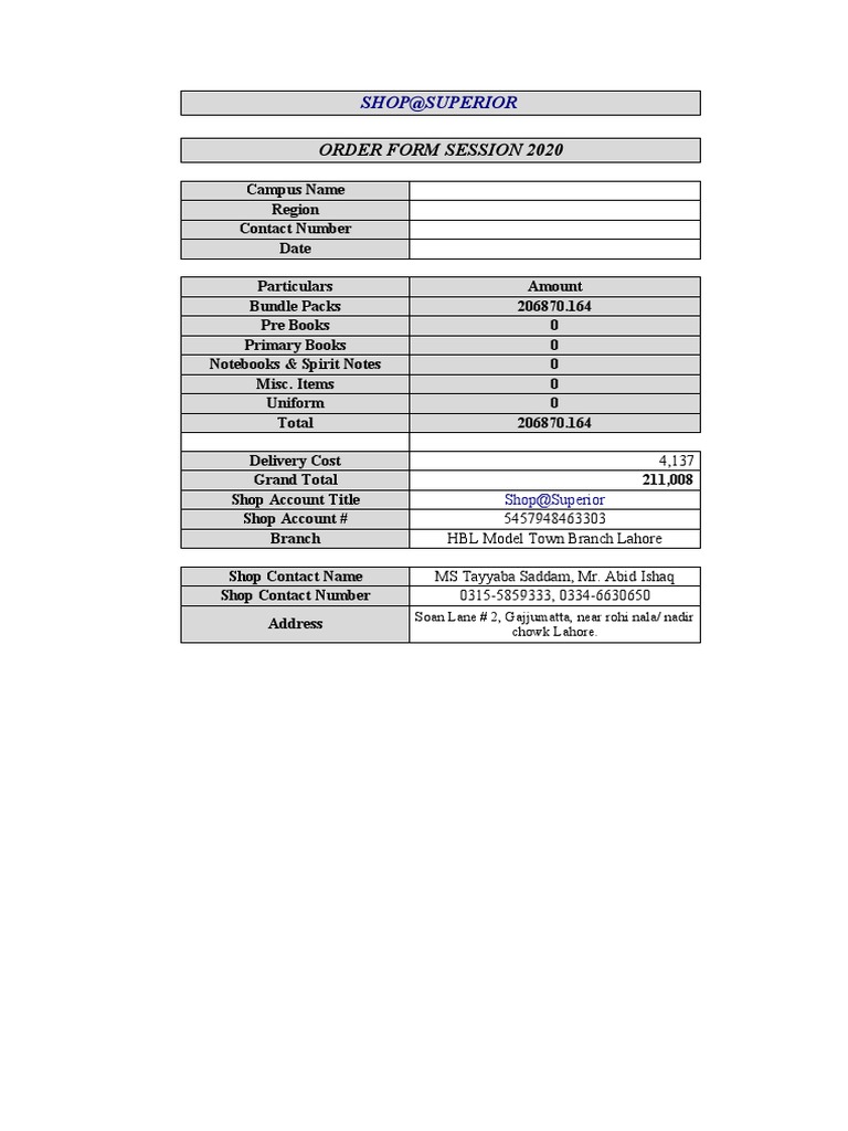 Final Order Form 2020-21 . | PDF | Business