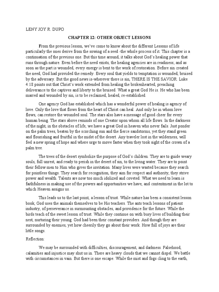 Chapter 12 Other Object Lessons | PDF | Jesus | Religious Belief And ...