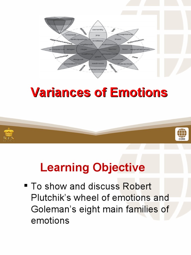 Robert Plutchik's Wheel and Goleman's Eight Families of Emotions | PDF ...