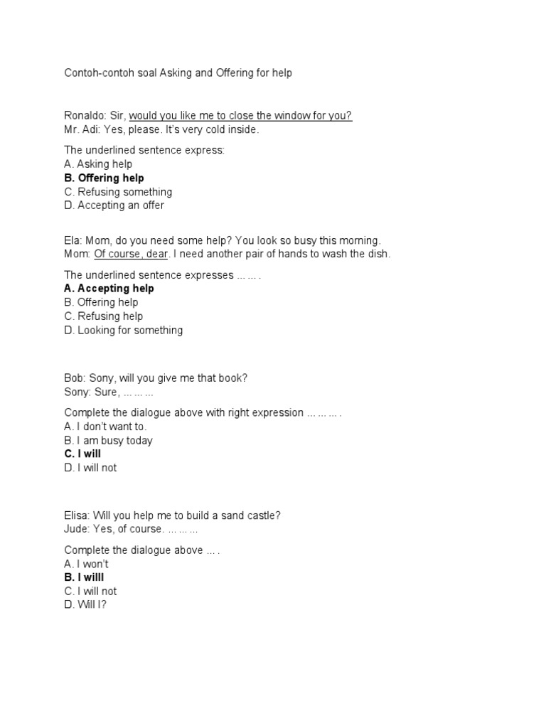 Contoh Soal Asking & Offering | PDF