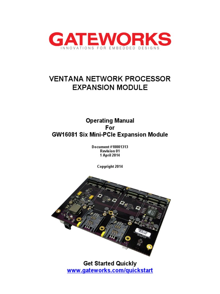 Ventana Network Processor Expansion Module: Operating Manual For Gw16081 Six Mini-Pcie Expansion ...