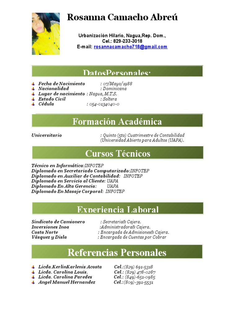CV Rosanna Camacho | PDF