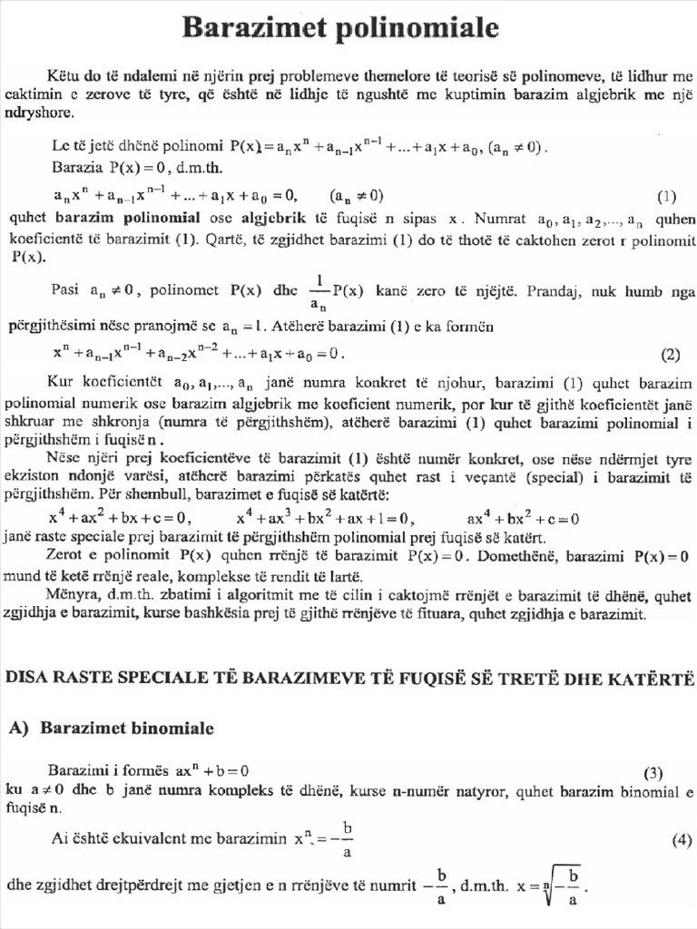 11.barazimet Polinomiale | PDF