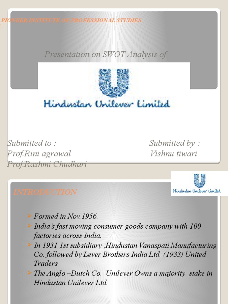 SWOT Analysis of Hindustan Unilever | PDF | Brand | Swot Analysis