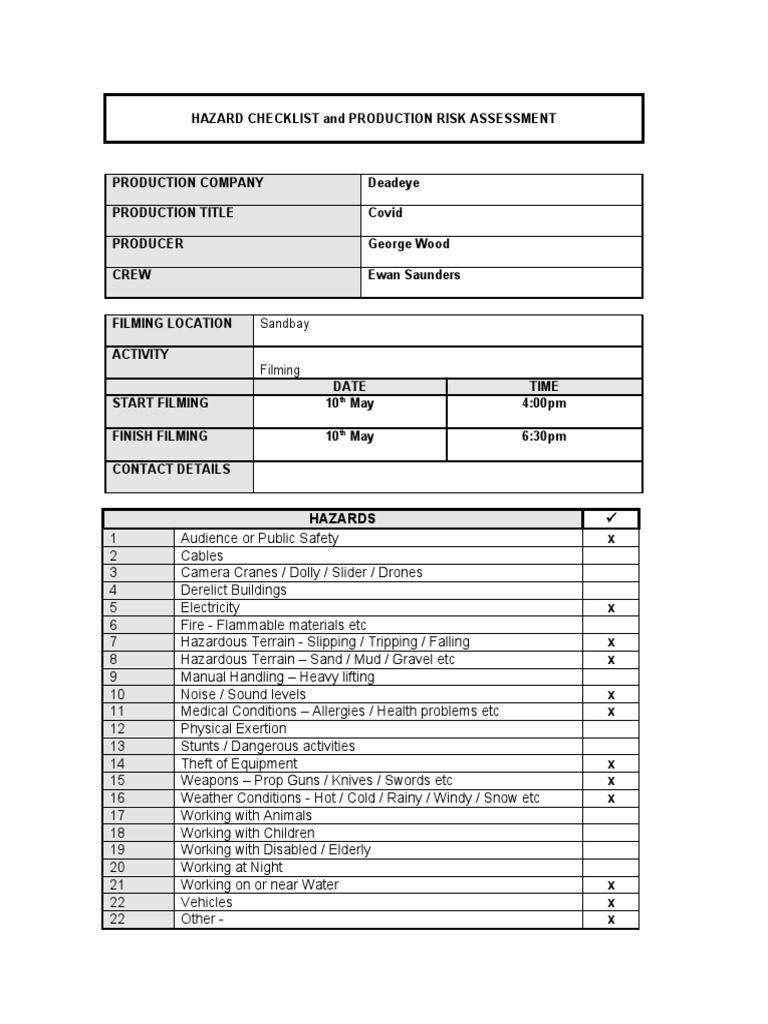 Risk Assessment Sheets | PDF | Risk Assessment | Risk