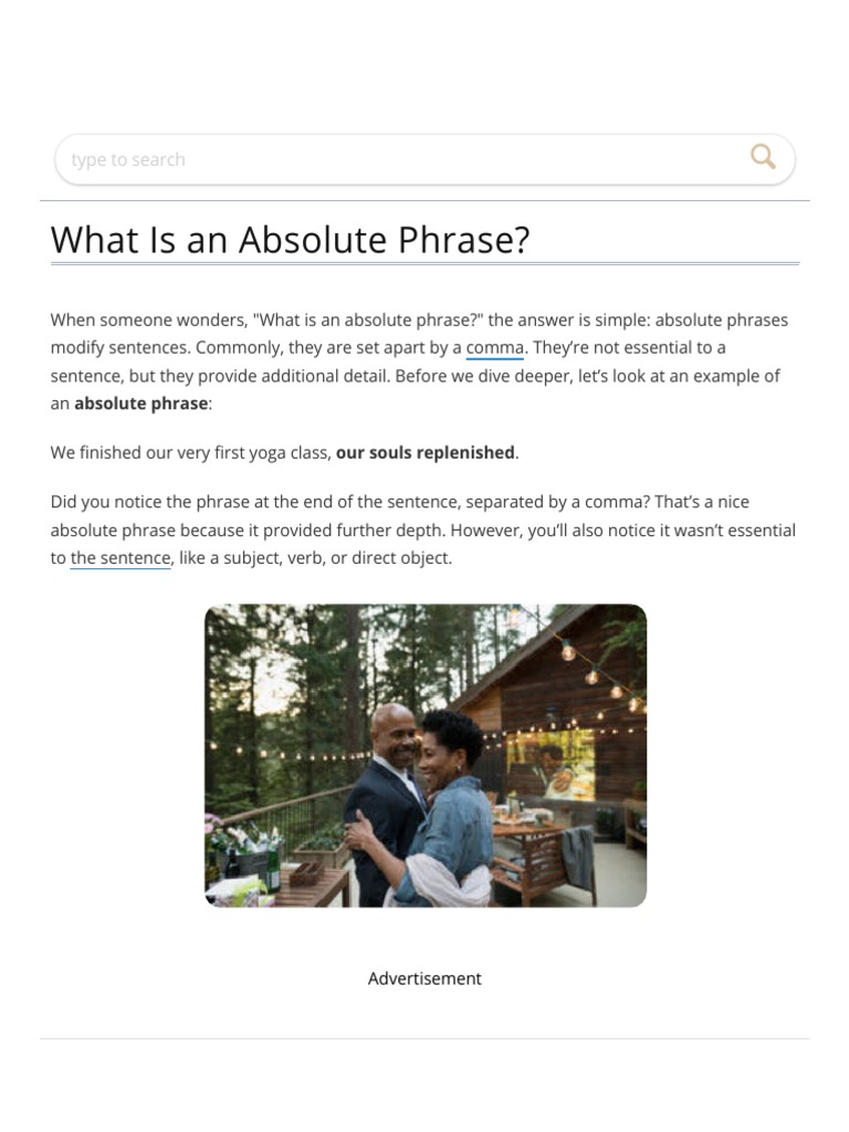 What Is An Absolute Phrase | PDF | Phrase | Verb